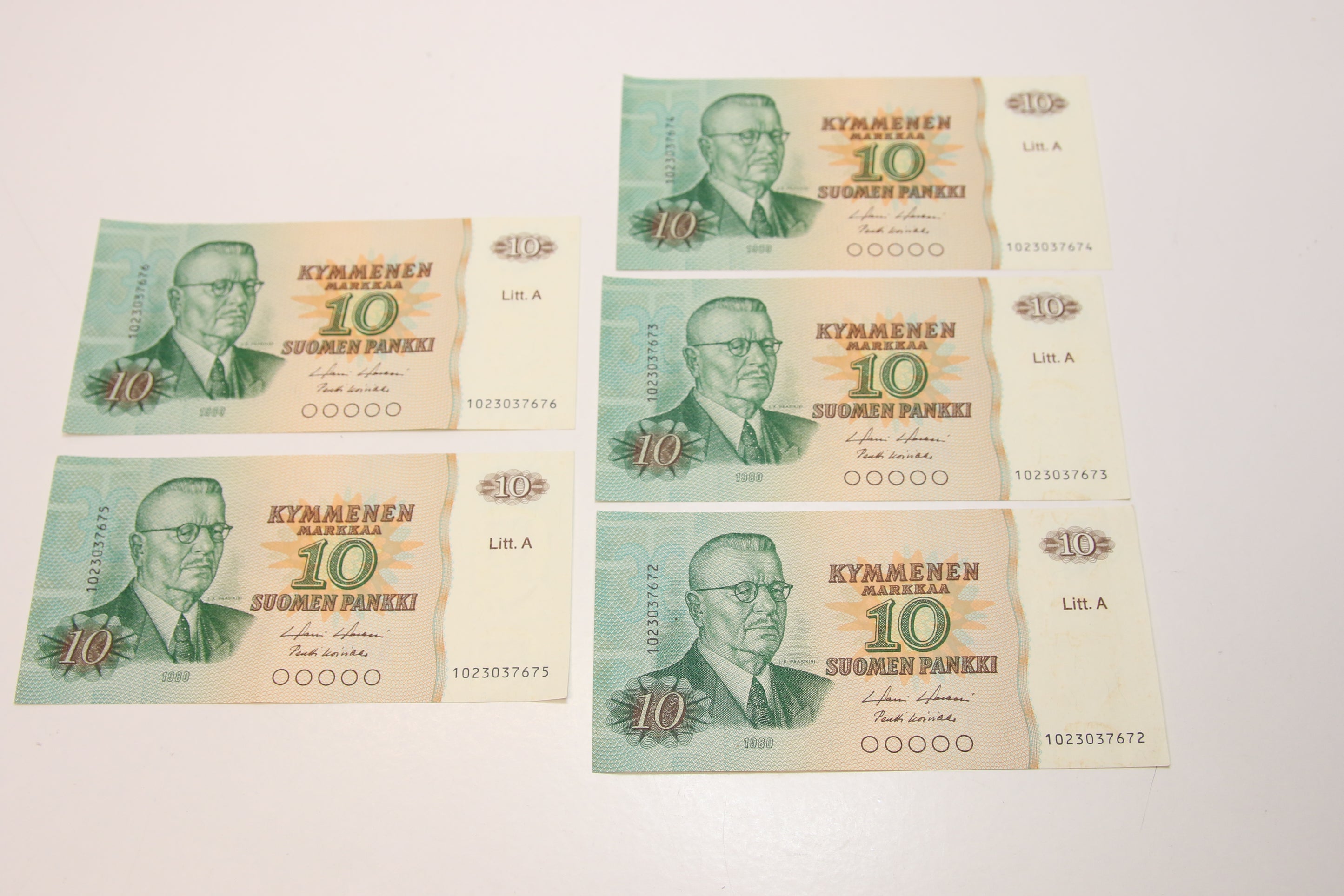 10 markan seteli 5kpl – Asadon Aarteet